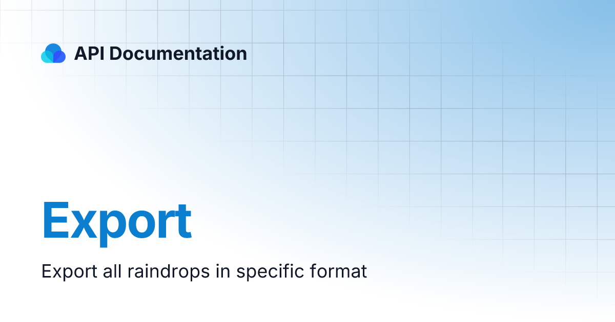 Export | API Documentation